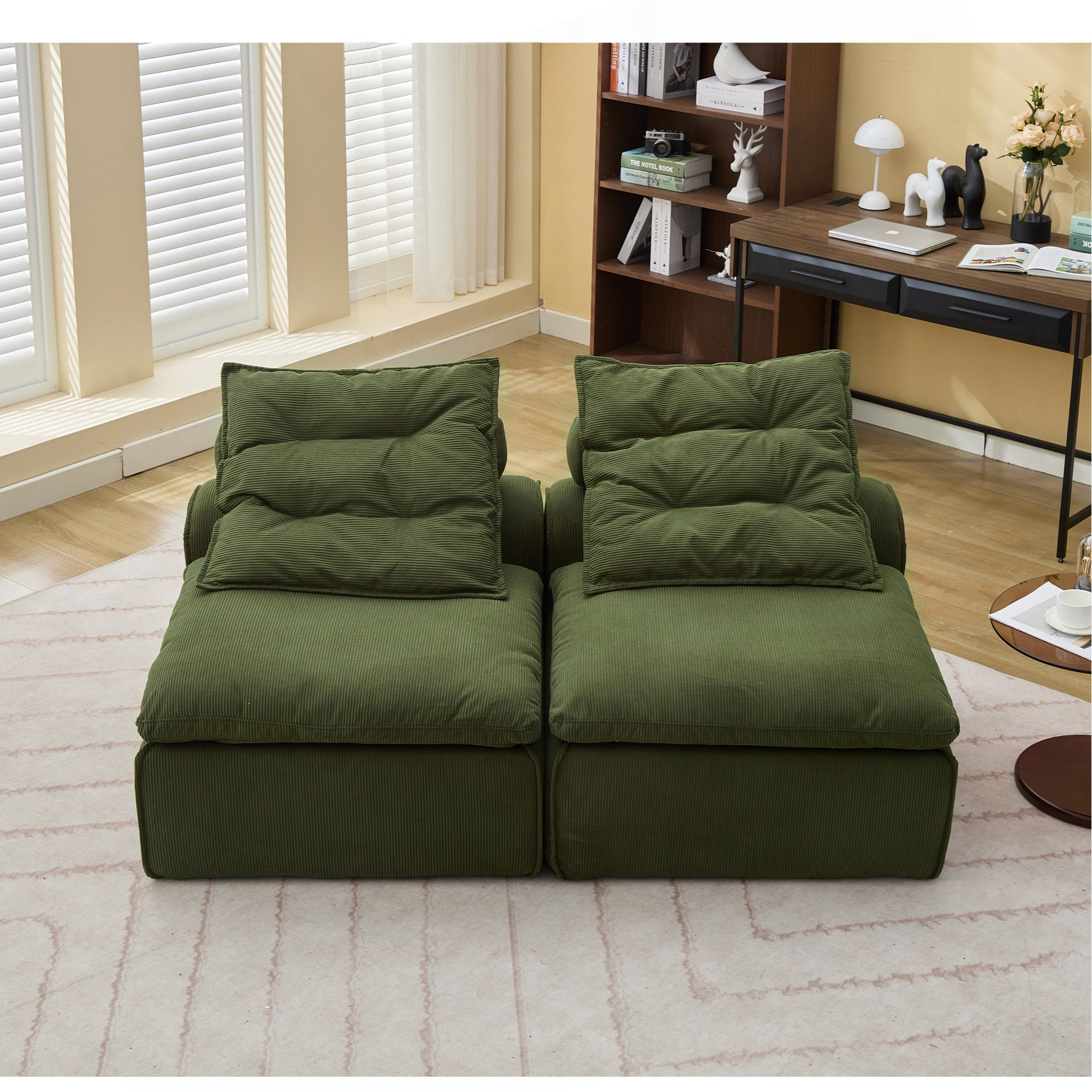 Wrought Studio™ Modular Sofa,No Armrests,At Will DIY,Soft Corduroy ...