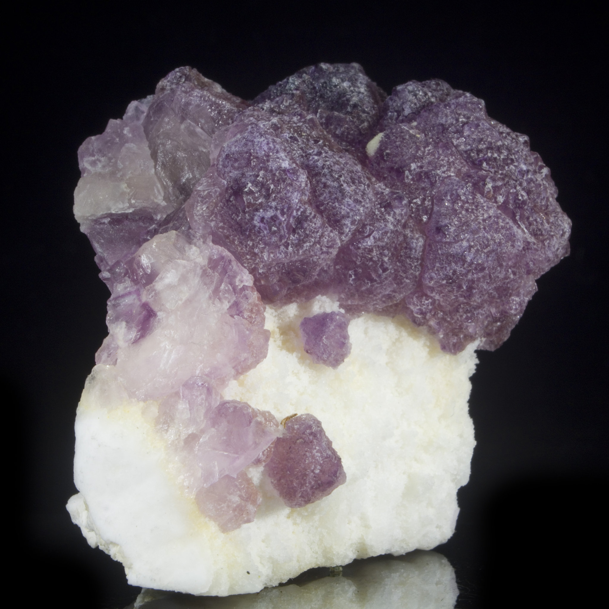 Dakota Fields Magenta Fluorite Cluster on Quartz - La Lupita Mine ...
