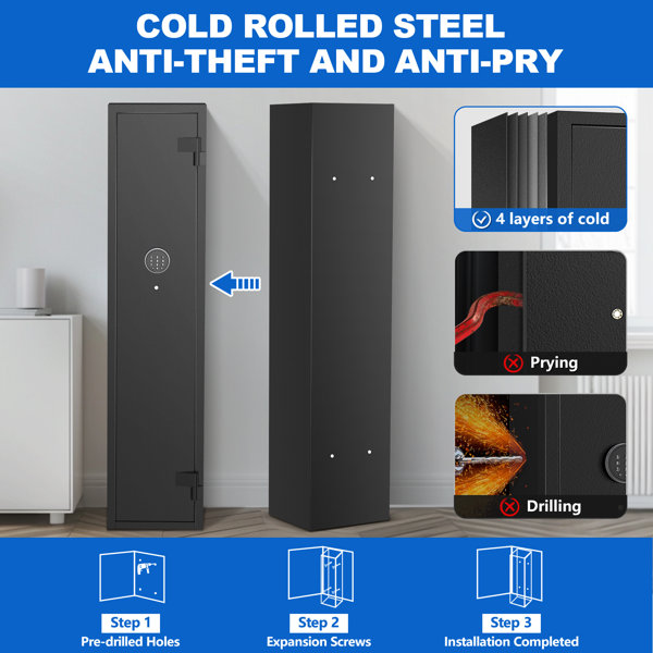 Besafety 2-4 Long Gun Safes, Gun Cabinets For Home Storage Of Rifle And ...