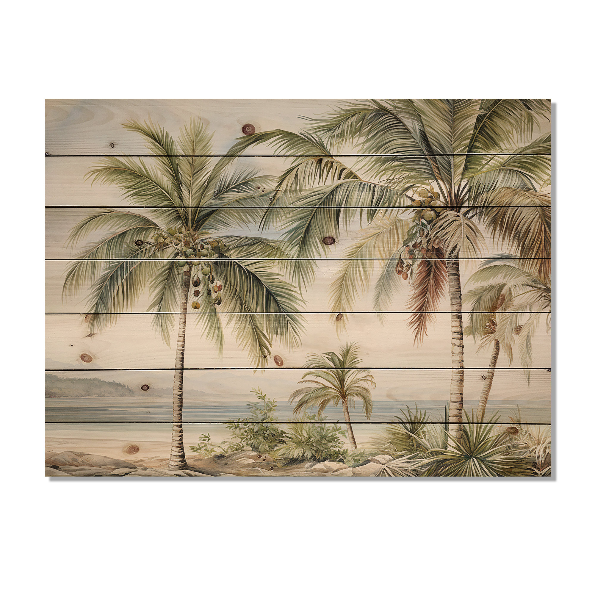 Bay Isle Home™ Chayce - Floral Wall Art On Natural Pine Wood | Wayfair