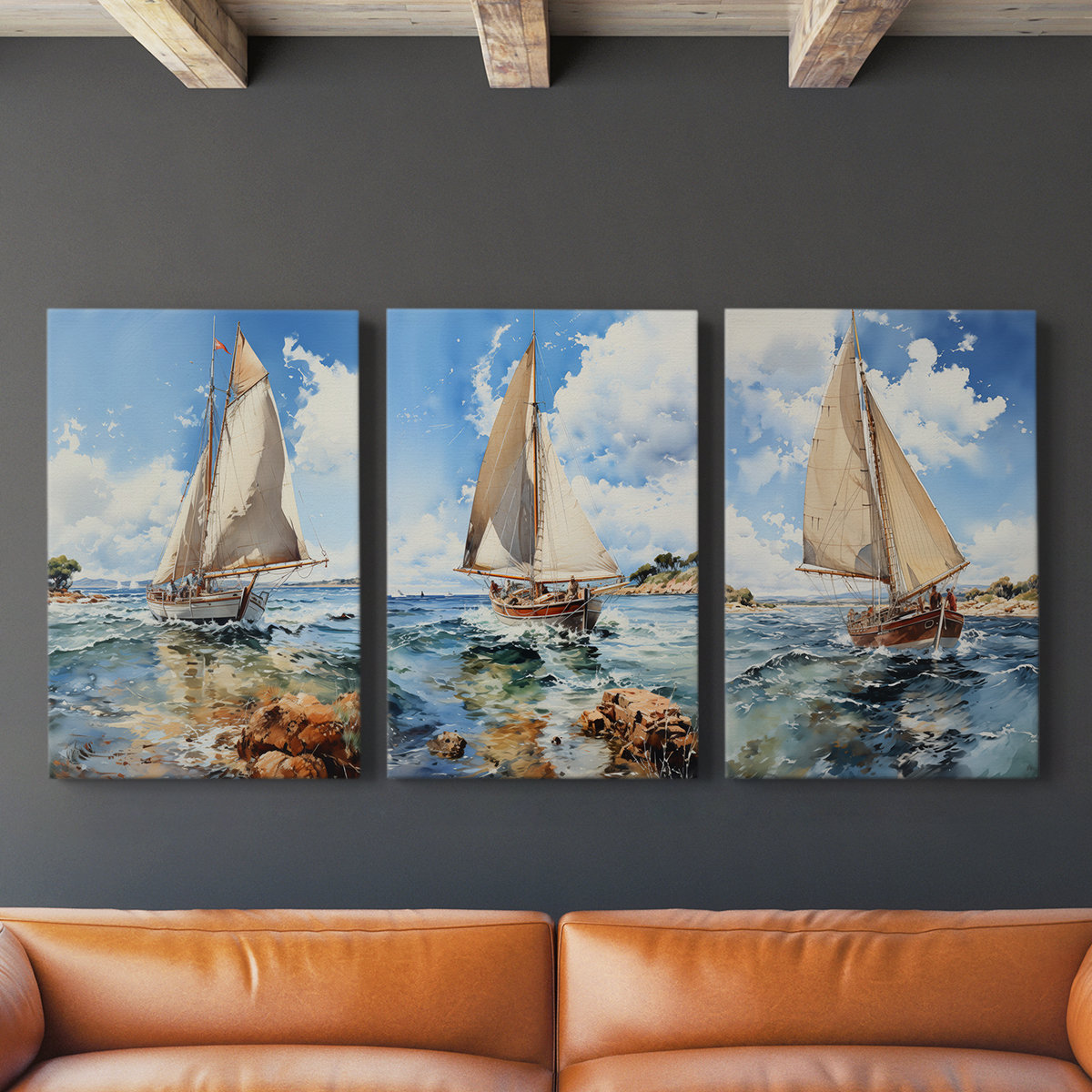 Longshore Tides Sea and Shore Series LXIX -Set Of 3 Gallery Wrapped ...