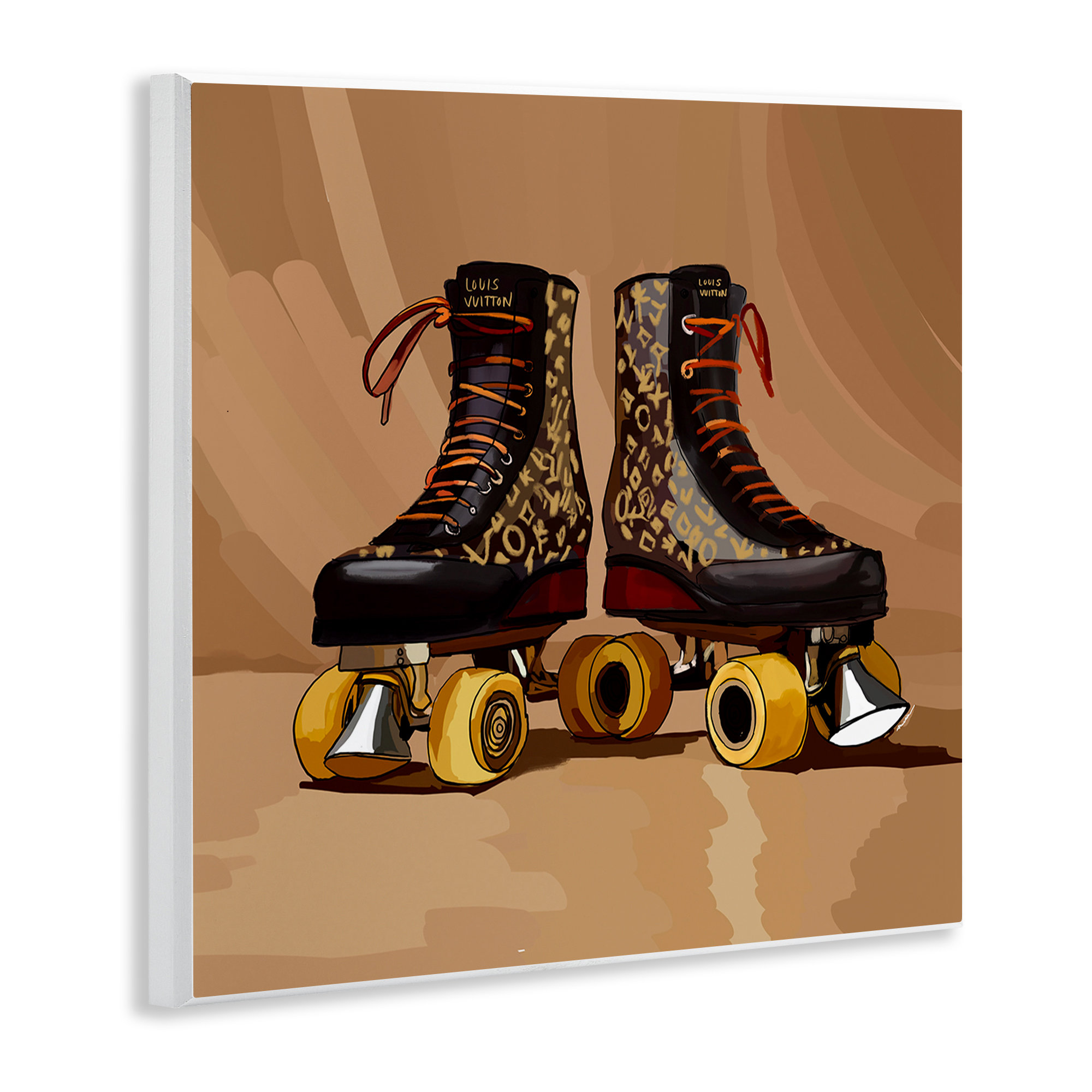 Wrought Studio™ Brown Roller Skates Wall Plaque Art by Amelia Noyes ...