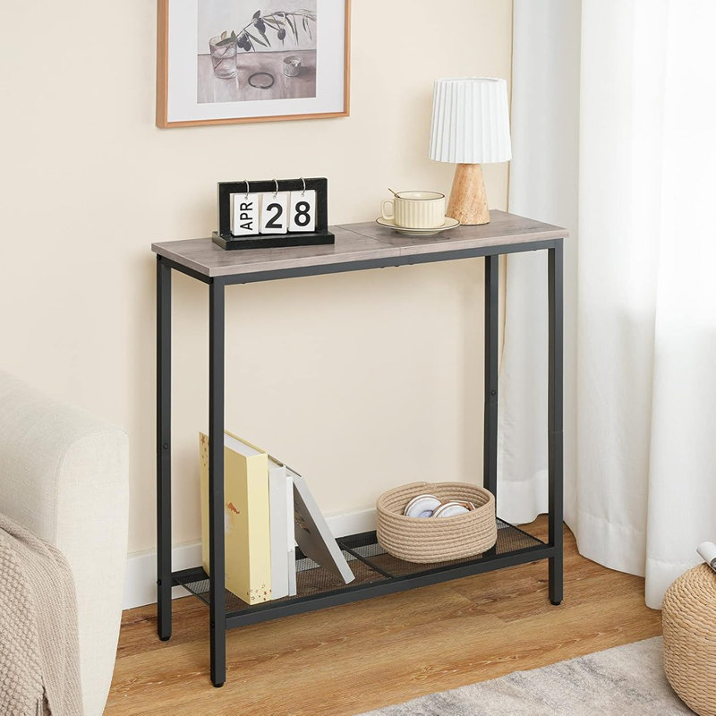 17 Stories Narrow Console Table, Small Entryway Table With Shelf | Wayfair