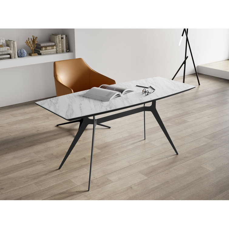 Corrigan Studio® Jakobey Freeman Desk In White Granite Quartz | Wayfair