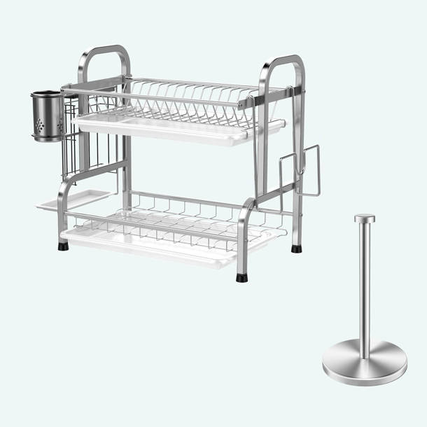 Haitral Adjustable Stainless Steel Two Tier Dish Rack & Reviews | Wayfair