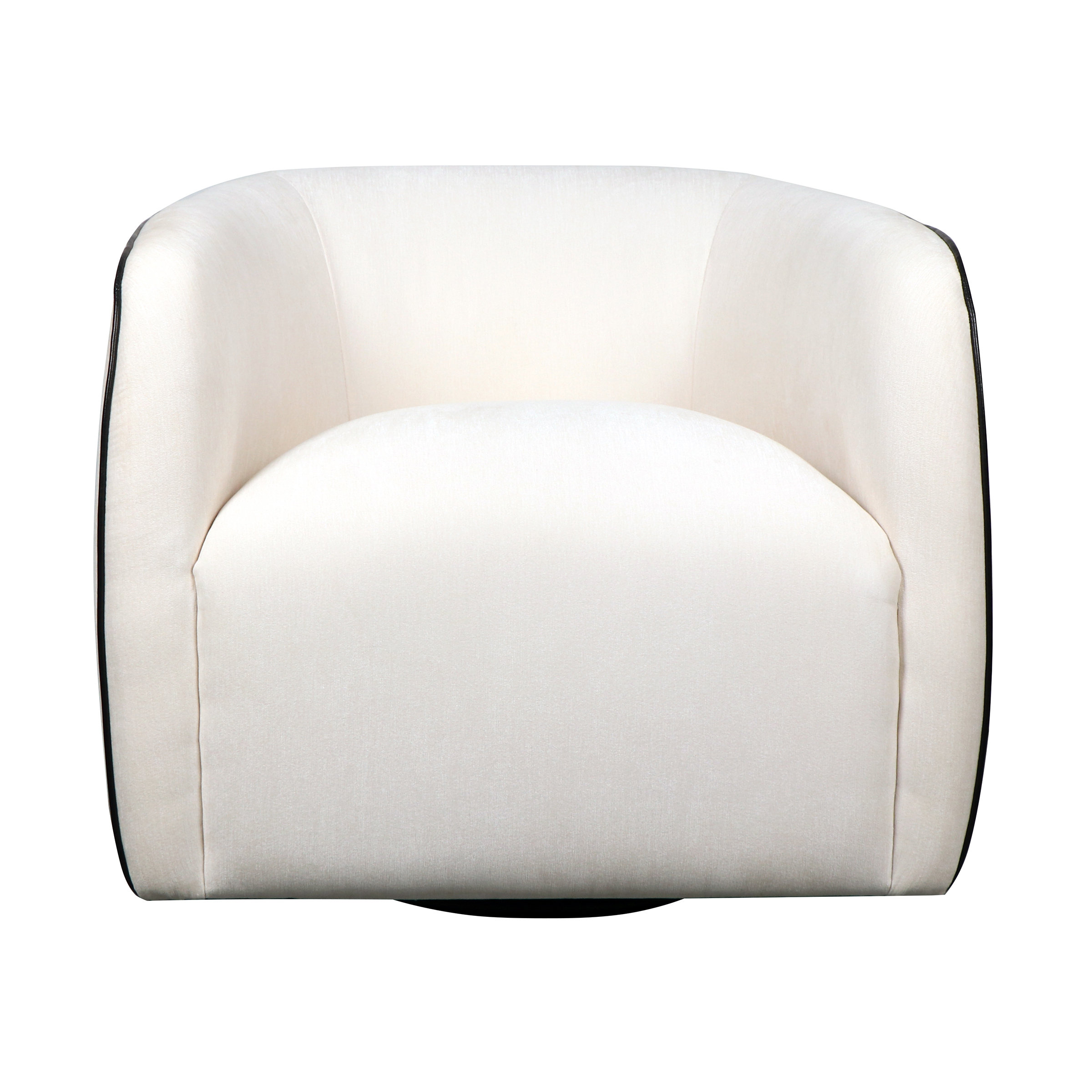 Hokku Designs Colsum Swivel Chair - Cream Distressed Velvet with Black ...