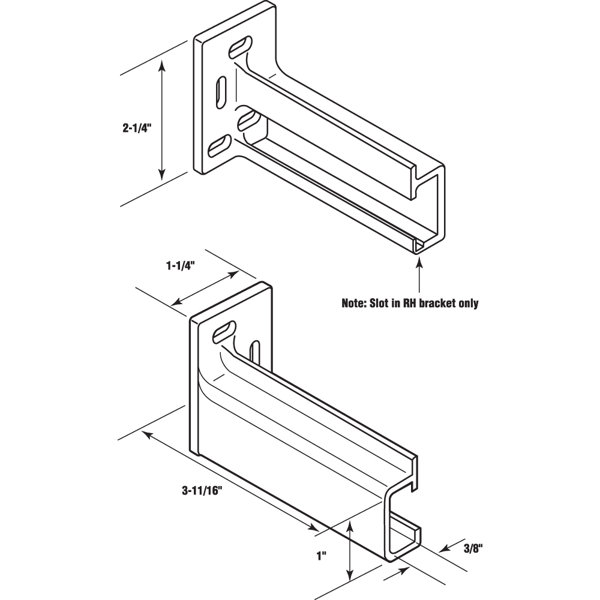 Prime-Line Drawer Track Back Plate, 3/8 In. x 1 In., Plastic, Off-White ...