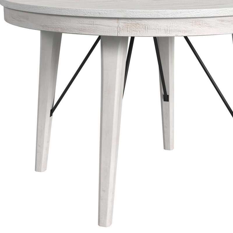 George Oliver Westwood Round Counter Table in Rustic White | Wayfair