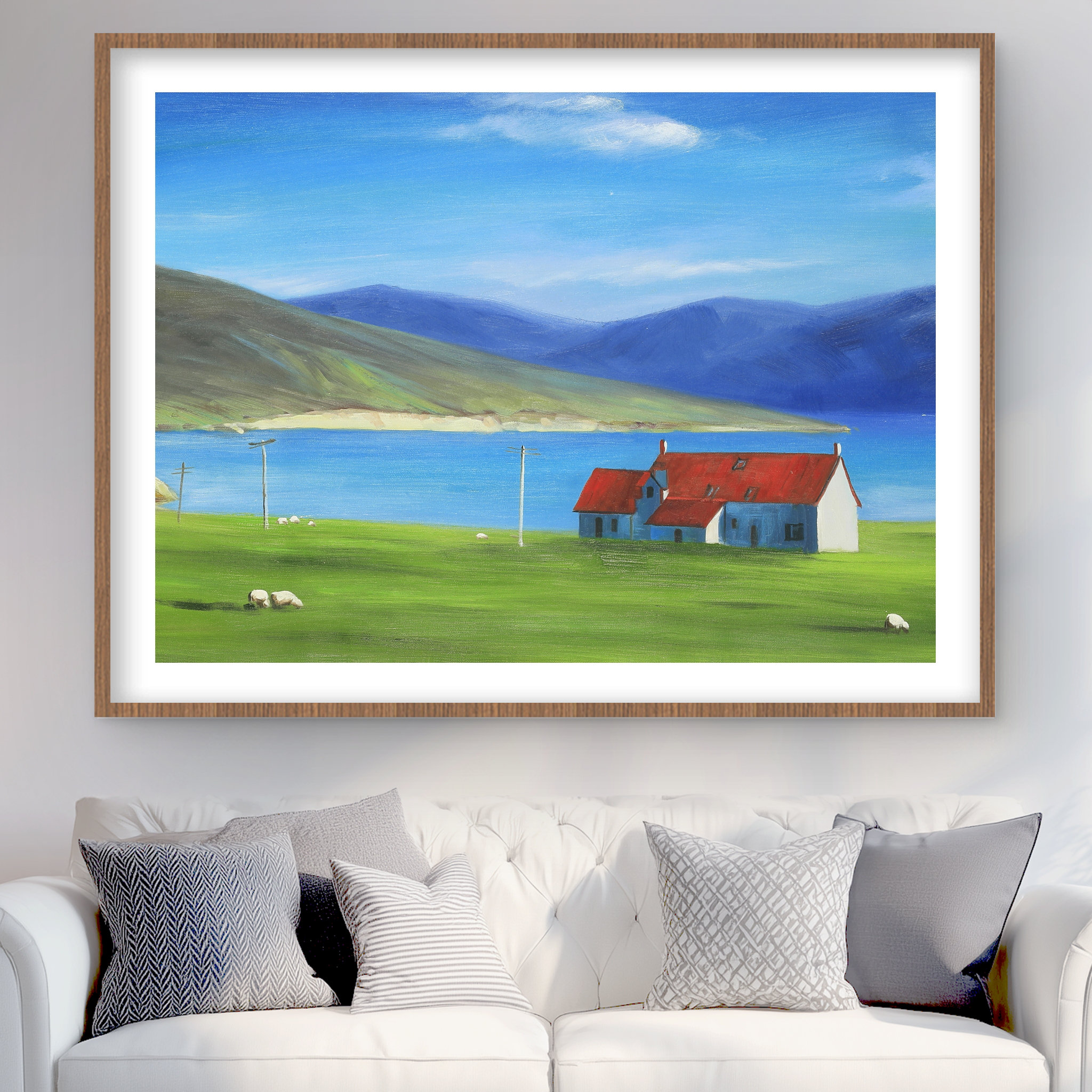Lark Manor™ Scottish Highlands Red Roof House - Mountains Bedroom Print ...