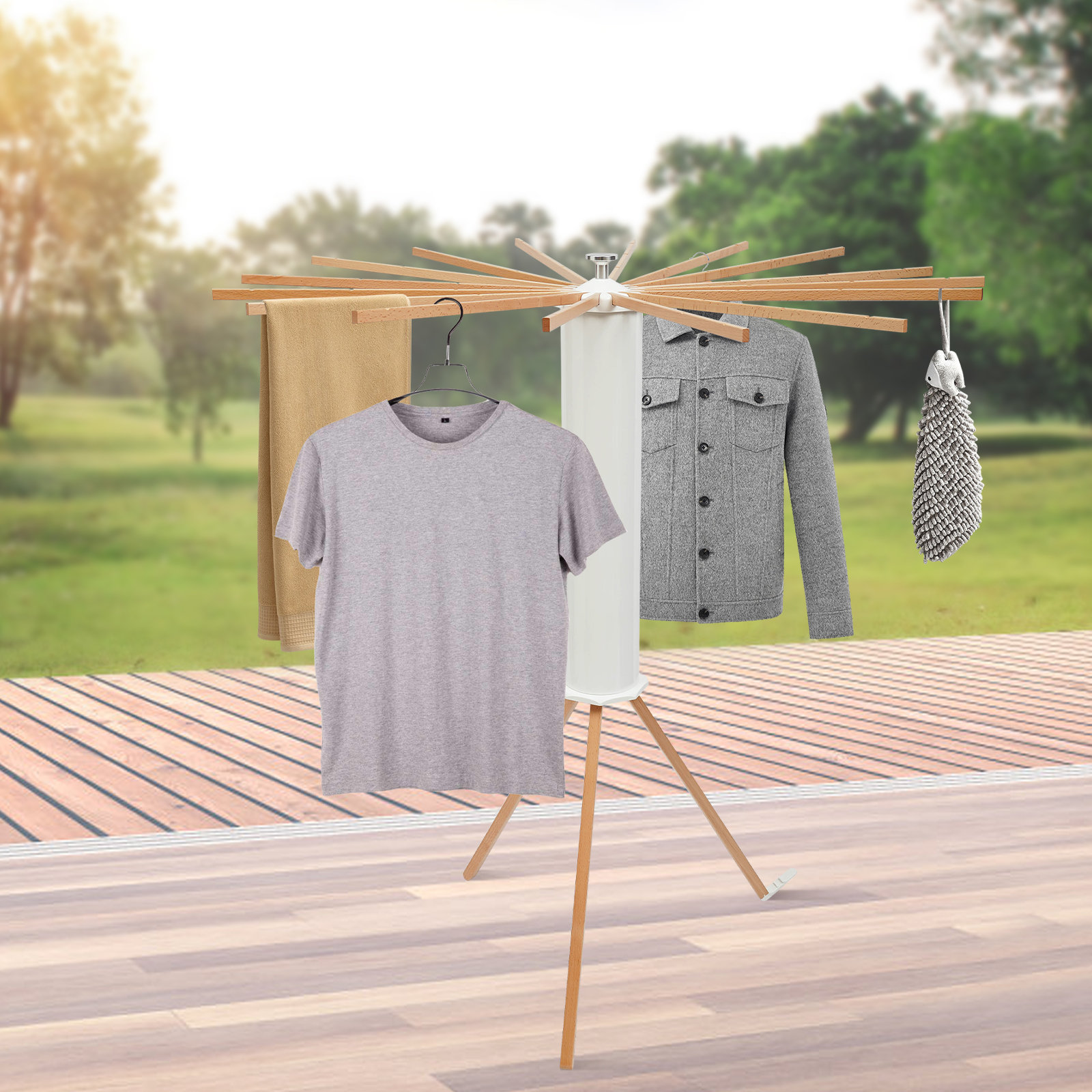 Rebrilliant Wood Foldable Freestanding Drying Rack | Wayfair