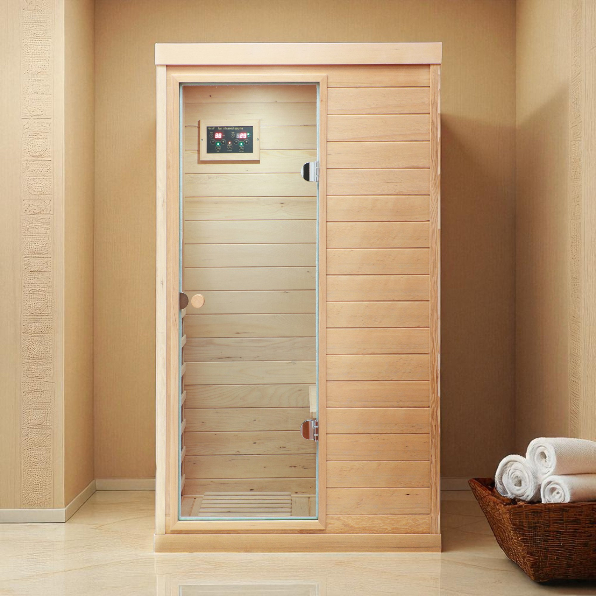 Holaki Far Infrared Sauna with 2 Bluetooth Speakers and 1 LED Reading ...