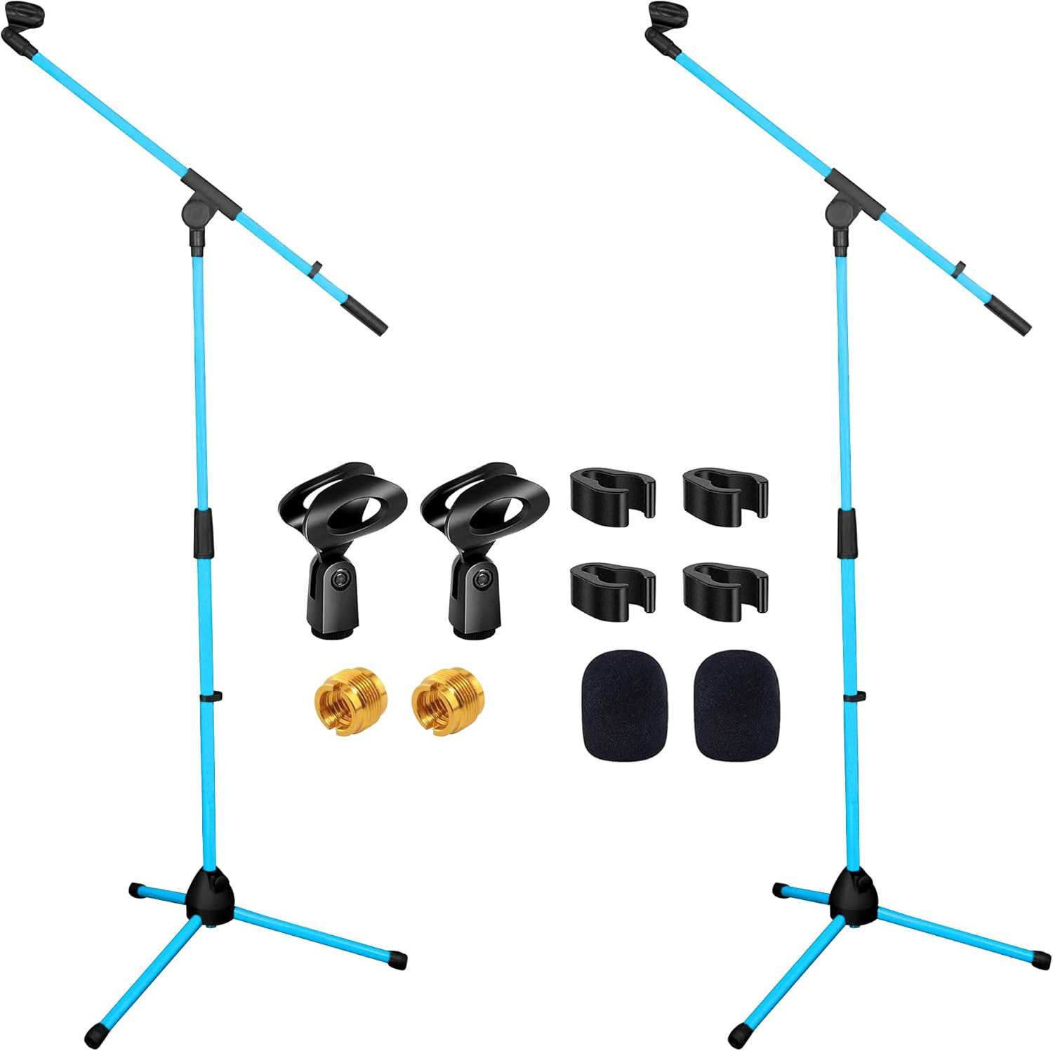 5 Core Tripod Mic Pair Stand Heavy Duty Adjustable Holder Floor ...