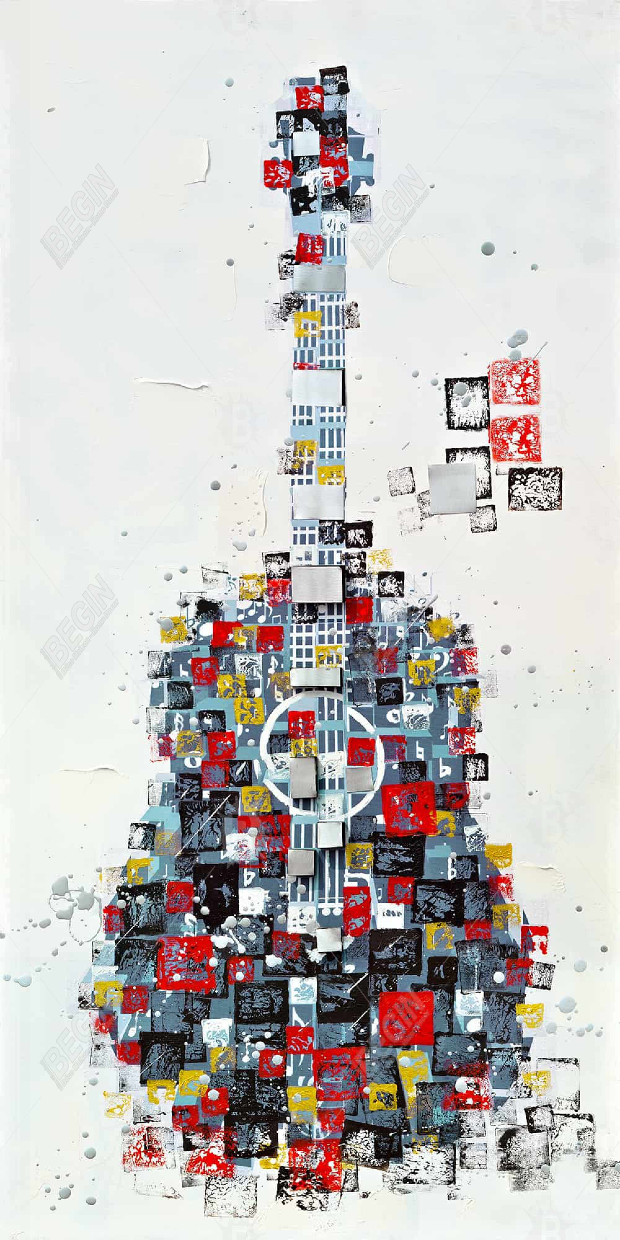 Begin Edition International Inc. Abstract geometric guitar - 15.75"x31 ...