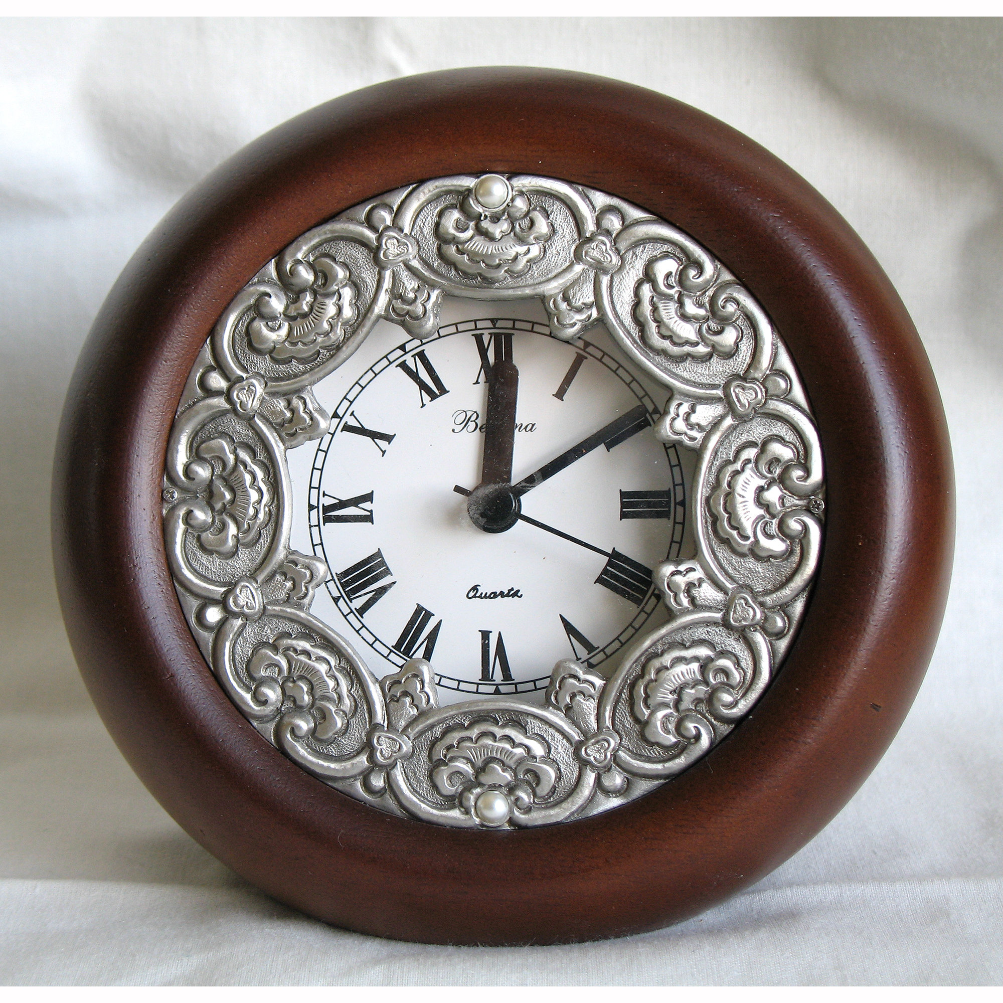 Astoria Grand Round Wooden Tabletop Clock - Wayfair Canada
