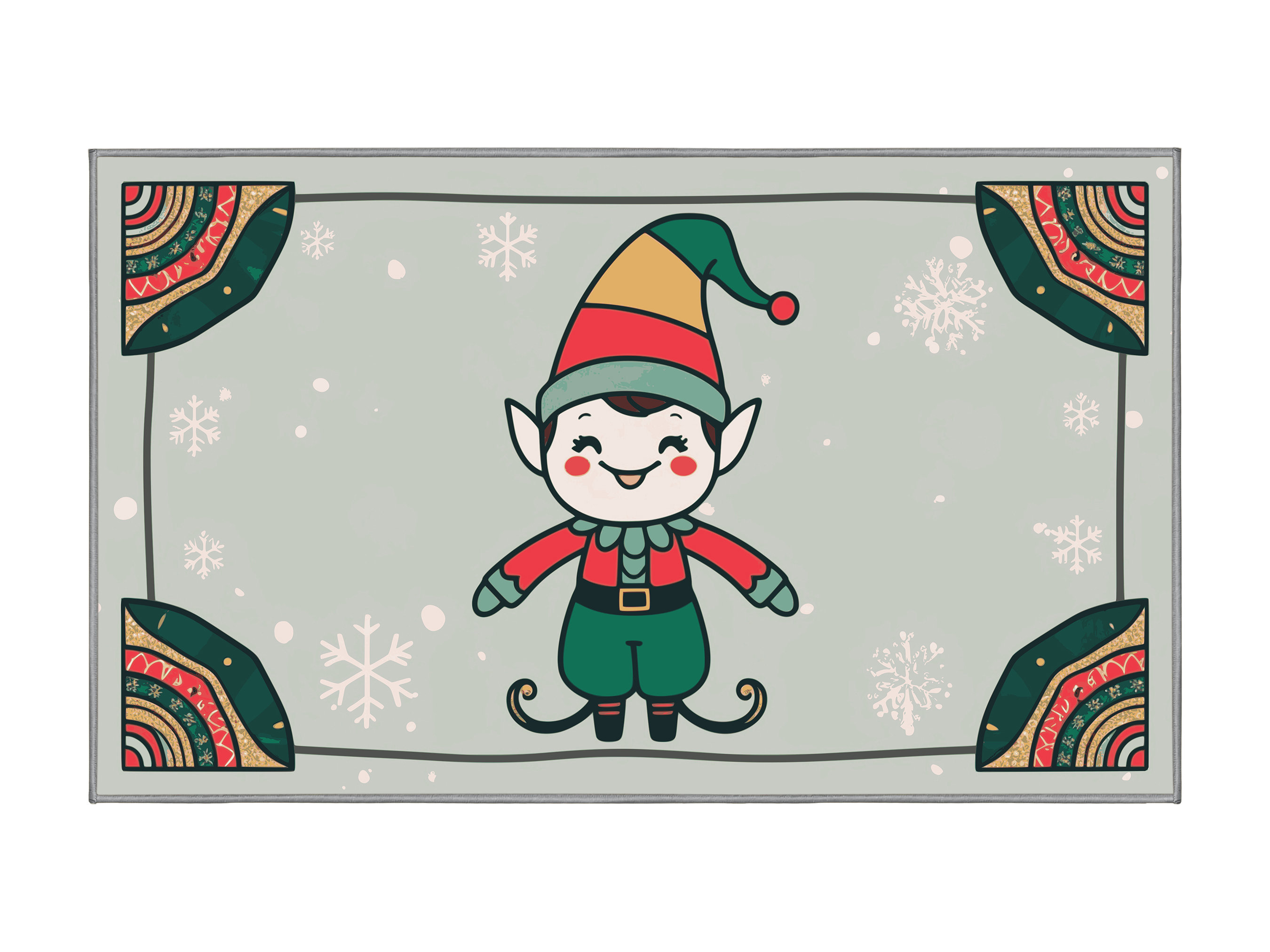 The Holiday Aisle® Washable Christmas Winter Holiday Rug | Wayfair