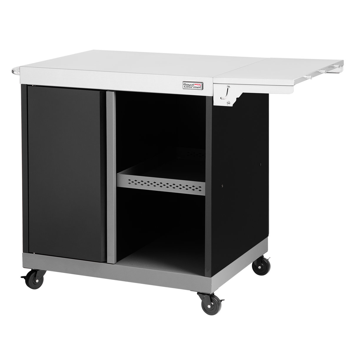 Royal Gourmet Movable Kitchen Island Cart with Stainless Steel ...