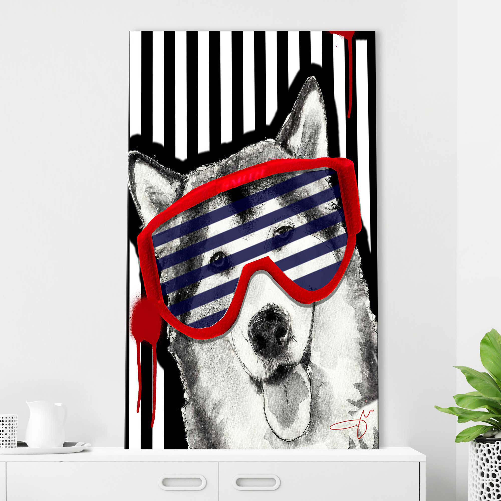 Indigo Safari Husky (Vertical) by By Jodi Print | Wayfair