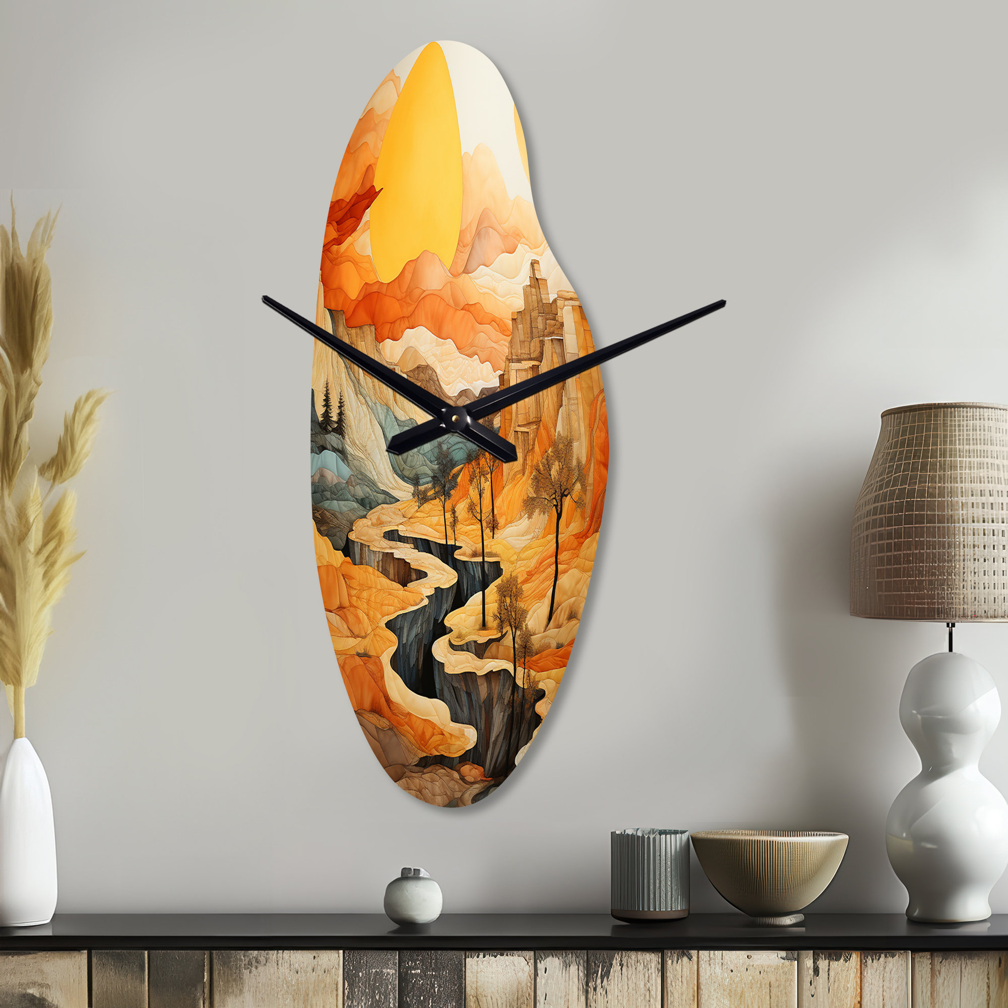 Design Art Bold Landscape Canyon Desert VI - Canyon Curved Metal Wall ...