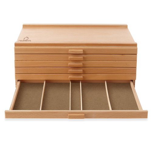 7 Elements 12 Drawer Beechwood Art Supply Storage Box | Wayfair