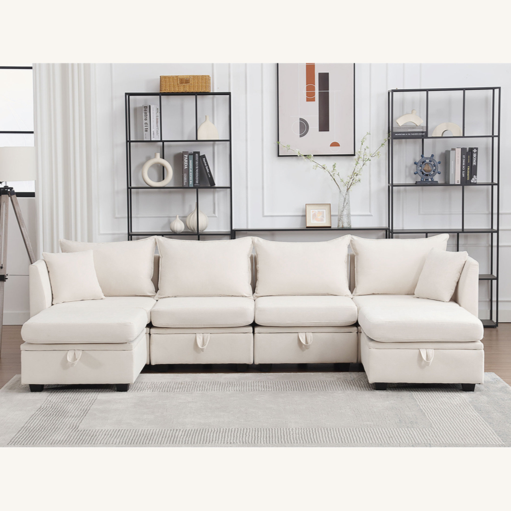 Latitude Run® Overland Modular Sectional Sofa with Storage, Convertible ...