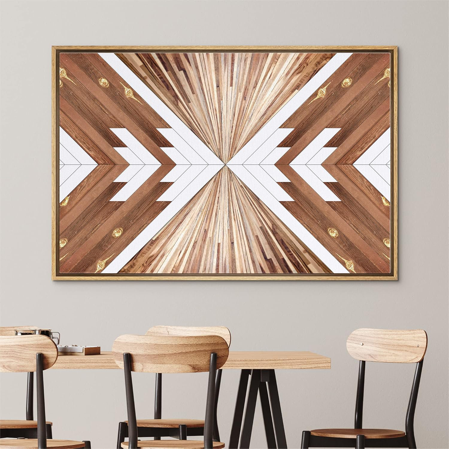 IDEA4WALL Geometric Western Shape Geometric Brown Wood Effect Panels ...