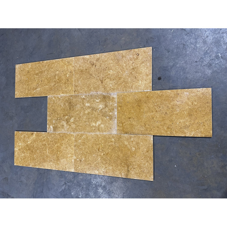 Tileville 12" x 24" Inca Gold Marble Stone Look Wall & Floor Tile | Wayfair