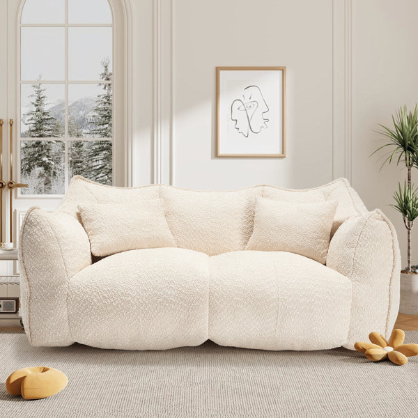 Trule Compressed Sofa, Two-Seat Bean Bag Sofa With Pillows And Armrests ...