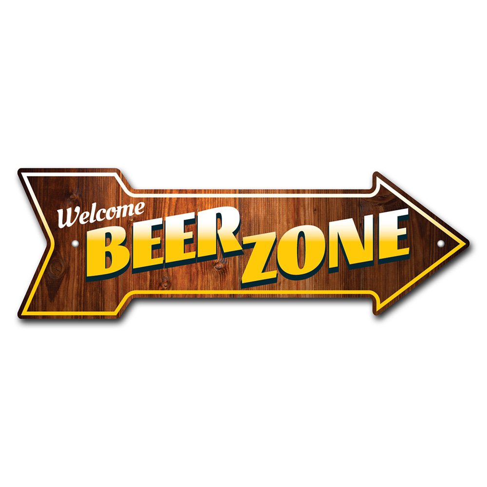 SignMission Beer Zone Arrow Removable Decal Funny Home Décor 24" Wide ...