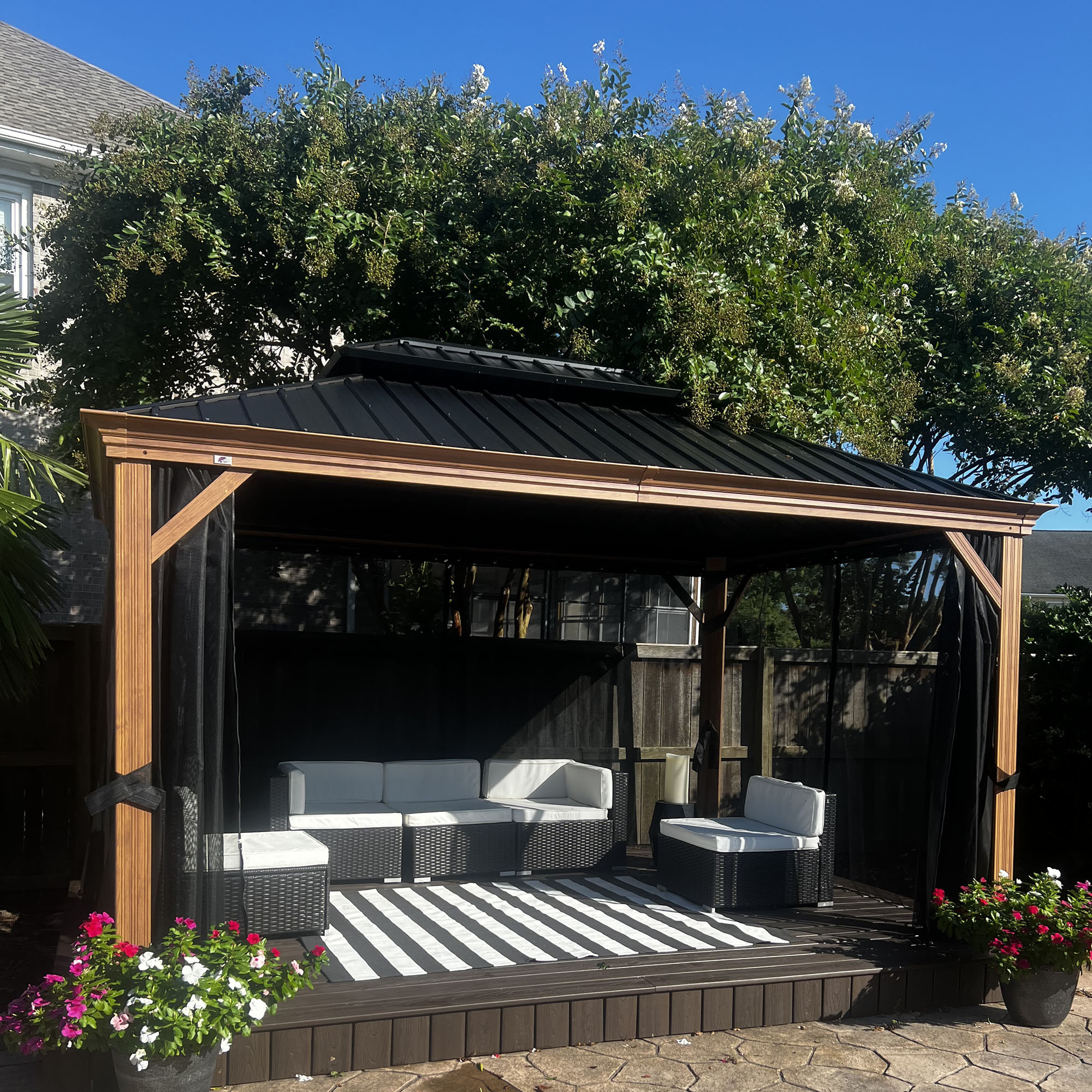 Purple Leaf 10' X 12' Outdoor Hardtop Gazebo For Patio Galvanized ...