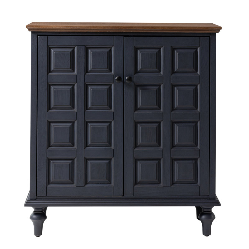 Alcott Hill® Doelling Retro 2 Door Storage Cabinet With Plaid Pattern ...