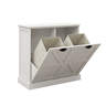 George Oliver Two-Compartment Tilt-Out Laundry Sorter Cabinet-White ...