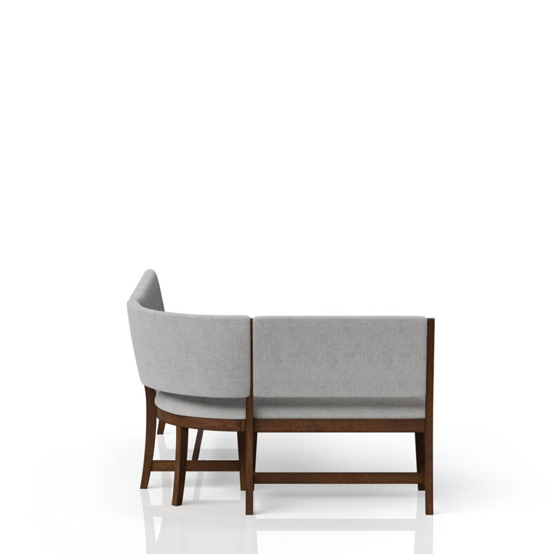 Winston Porter Curved Dining Bench Mid-Century Modern Upholstered ...