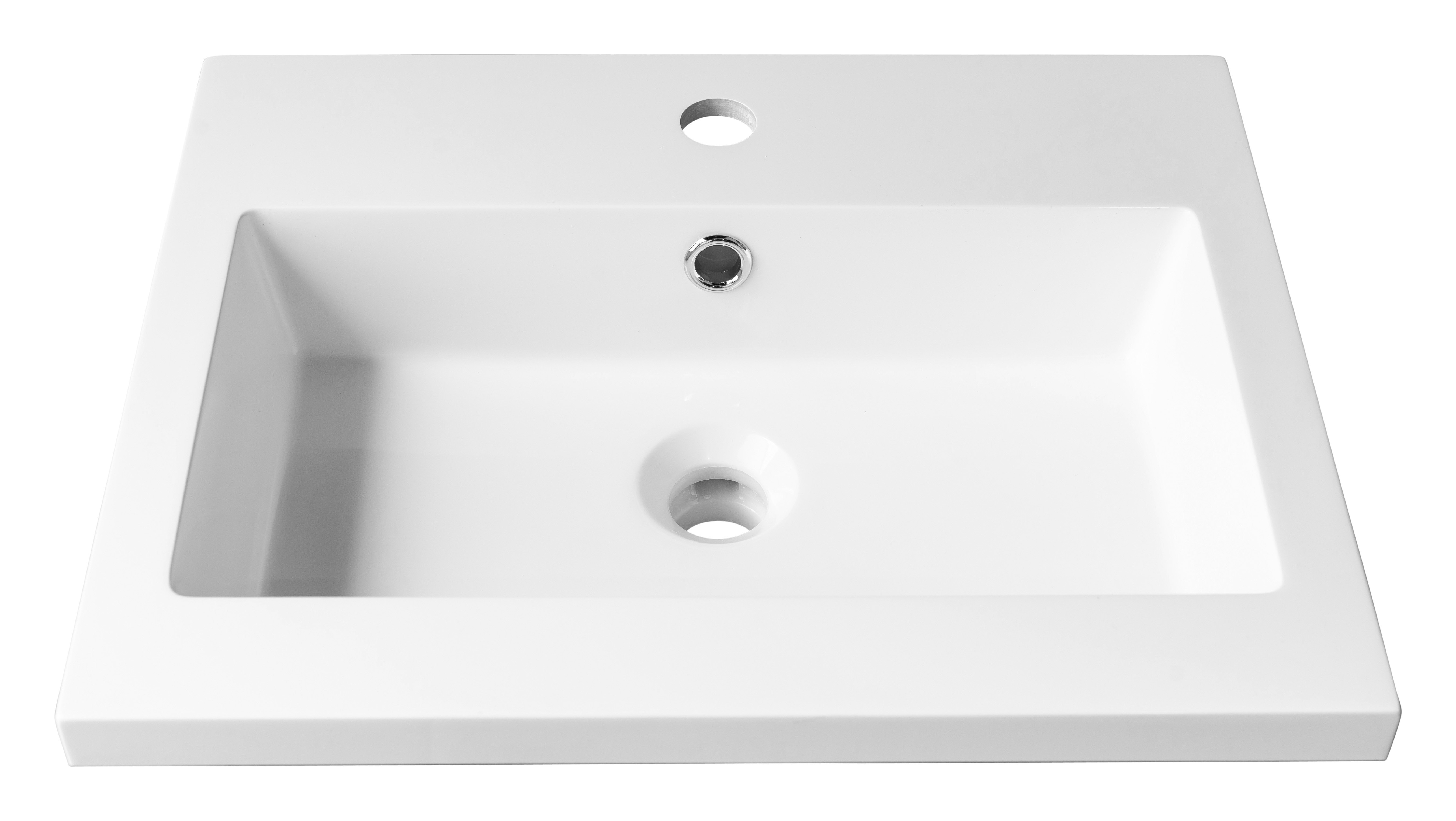 AGUA CANADA Polymarble Rectangular Drop-In Bathroom Sink with Overflow ...