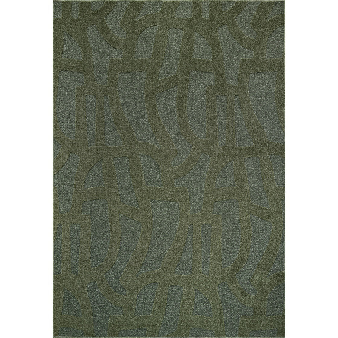 Corrigan Studio® Tweed Berkley Green Polyester High-Low Area Rug | Wayfair