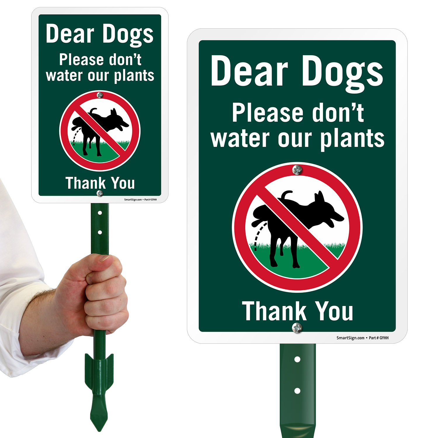 SmartSign Dear Dogs Please Don't Water Our Plants Sign and Stake Kit ...