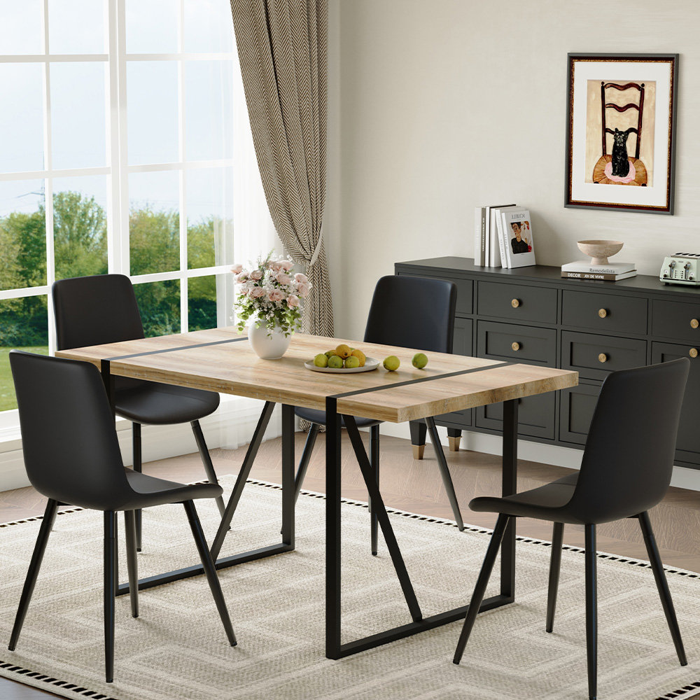 George Oliver 71" 4 - Person Rectangular Dining Table Set | Wayfair