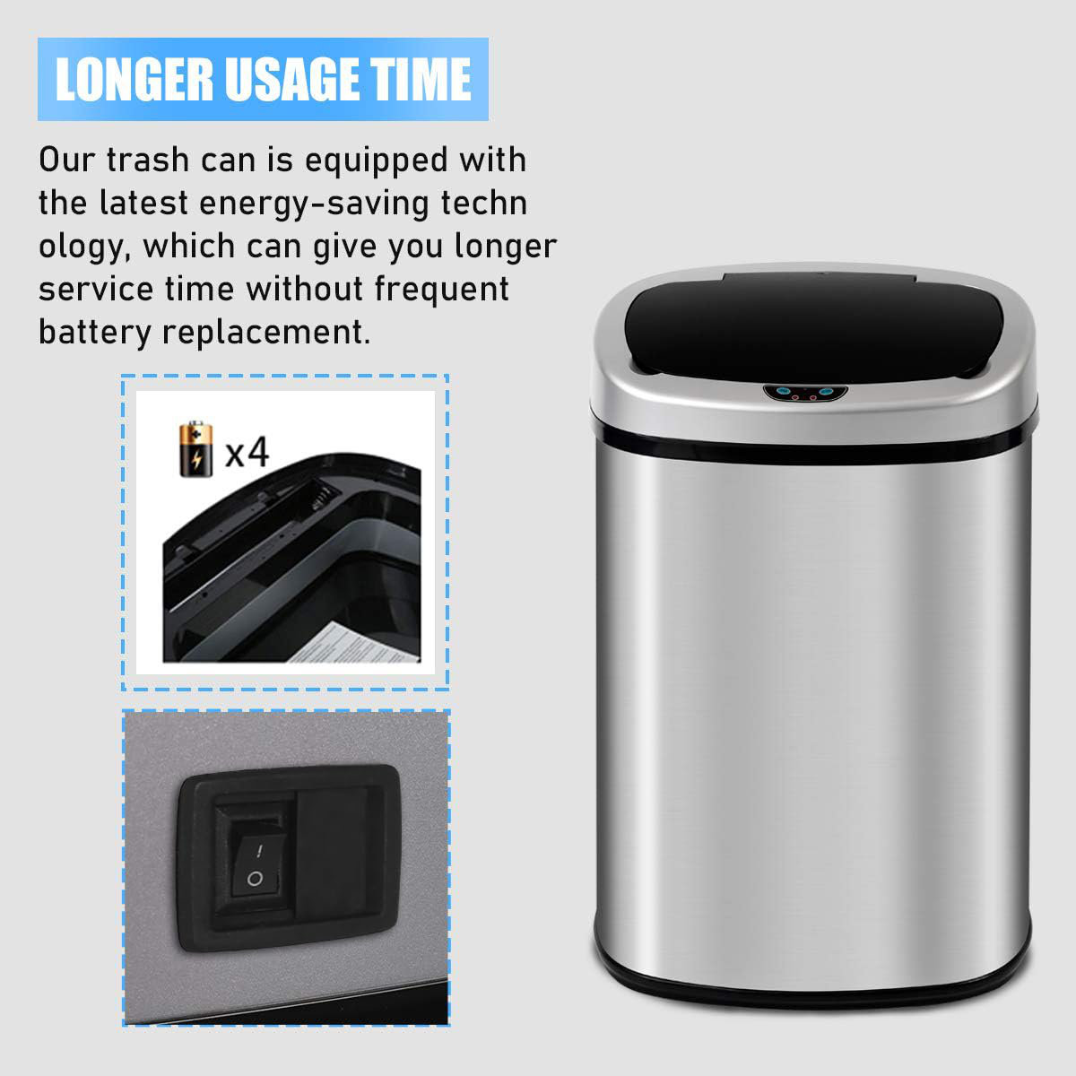 X－MAX FURNITURE Kitchen Trash Can Garbage Can Waste Bin 13 Gallon Trash ...