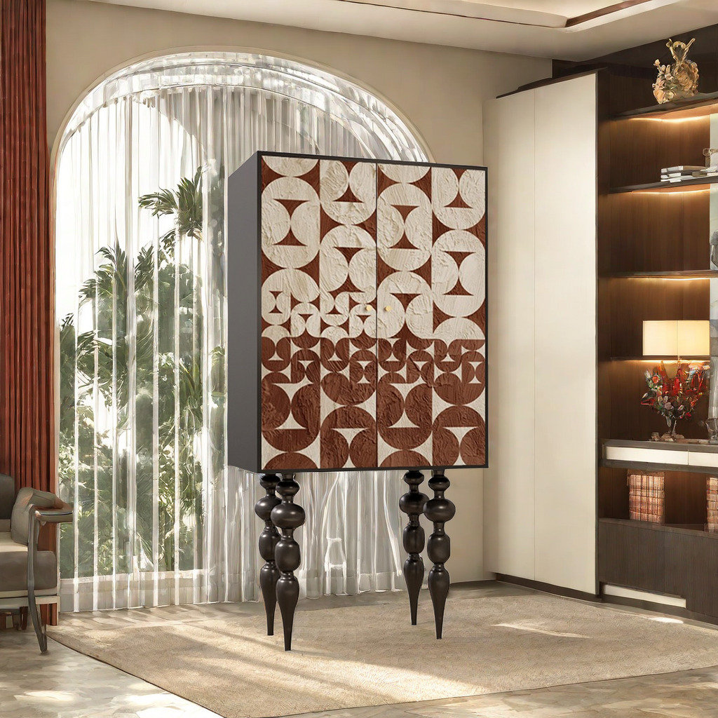 Atta Avenue Modern Abstract Style Accent Cabinet Solid Wood Accent ...