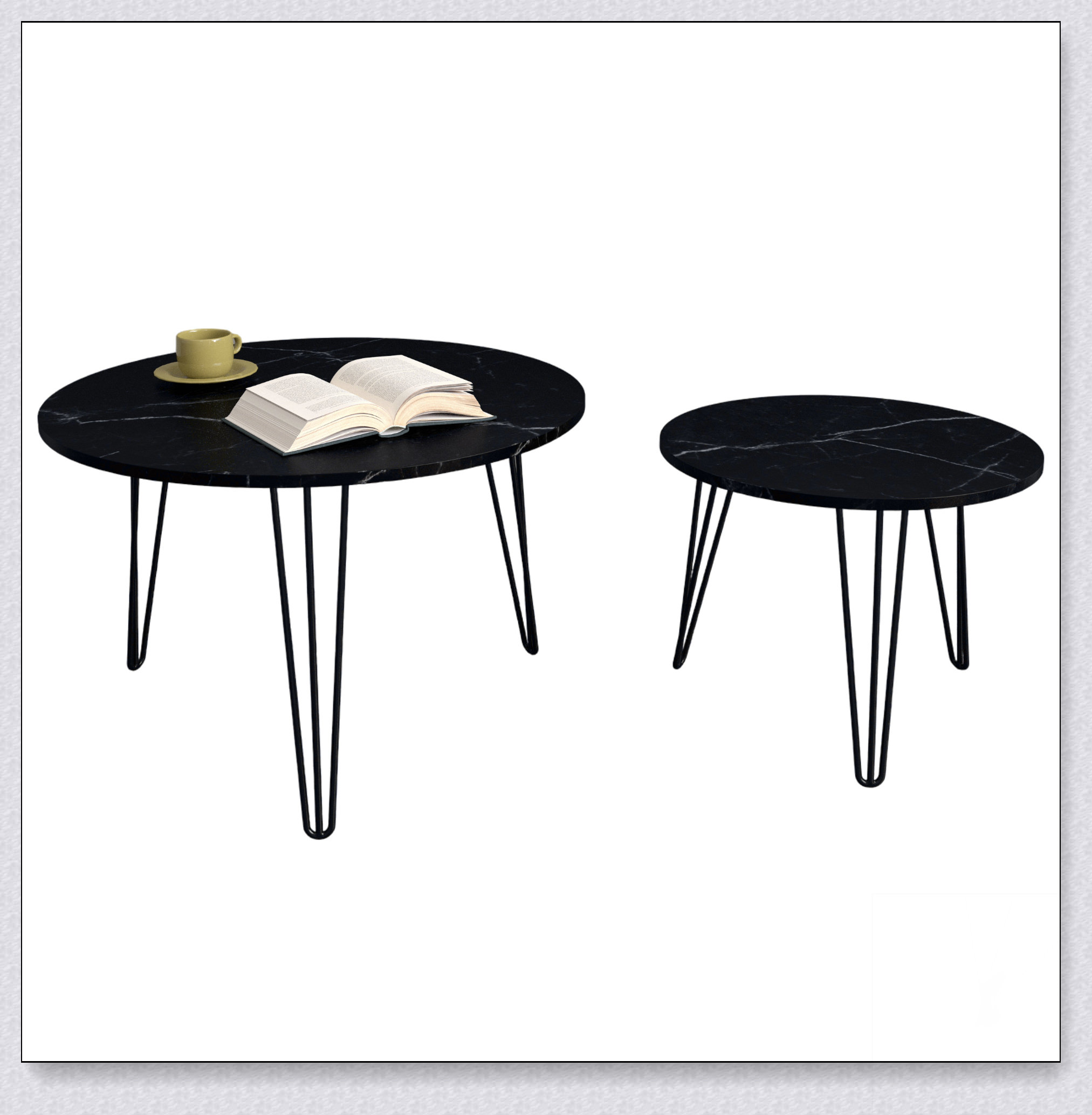 George Oliver 27.56'' Round Nesting Coffee Table Set of 2, Circular ...