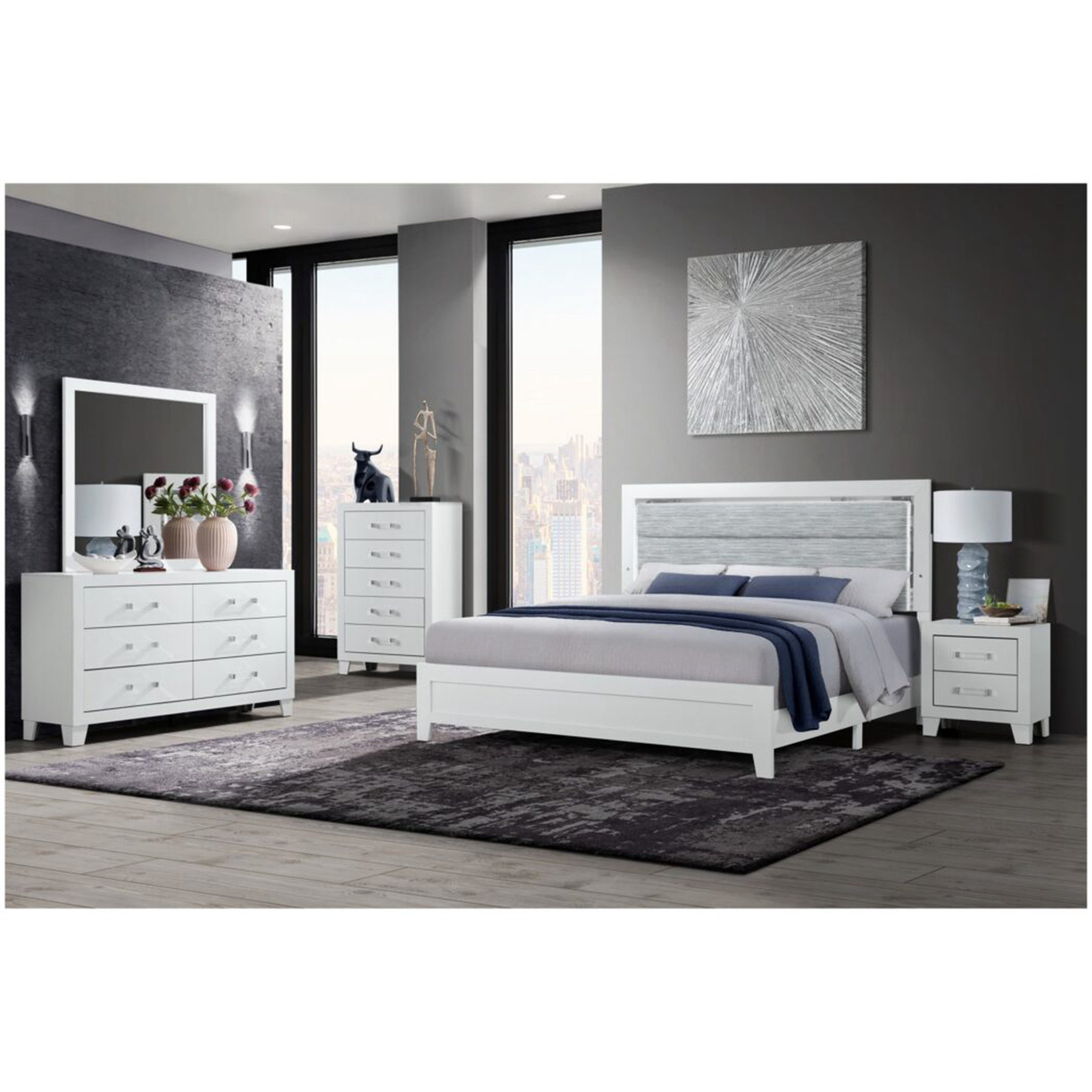 Mercer41 Luxurious Omoda Bed With Led And Stylish Headboard For Dreamy ...