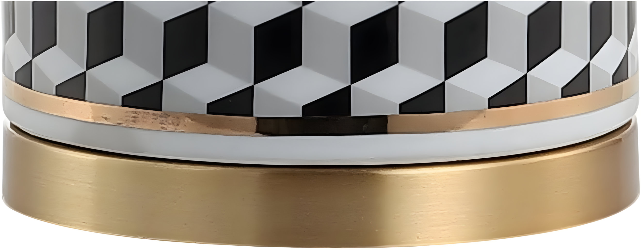 Everly Quinn Ellie LED Table Lamp With Tumbling Block Design, Ceramic ...