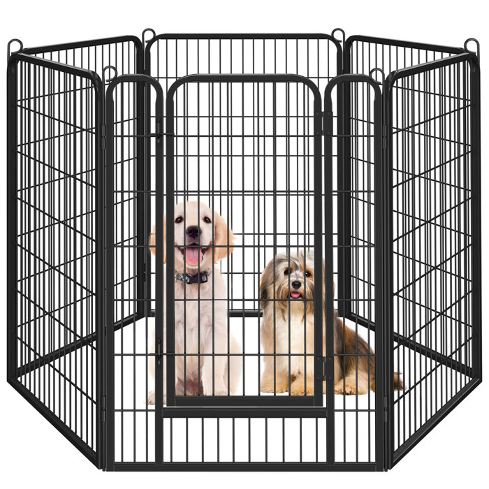 Yaheetech 40'' H 6 Panel Metal Exercise Pen With Door & Reviews | Wayfair