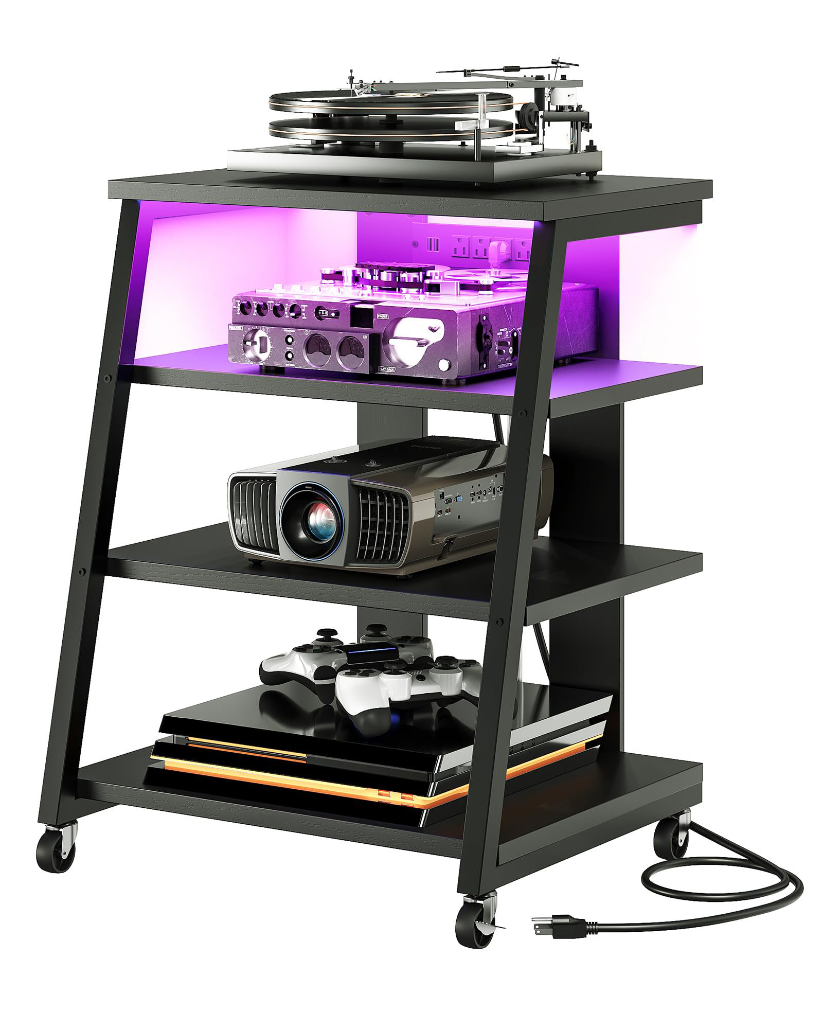 Brayden Studio 4-Tier AV Media Stand With Wheels - Wayfair Canada
