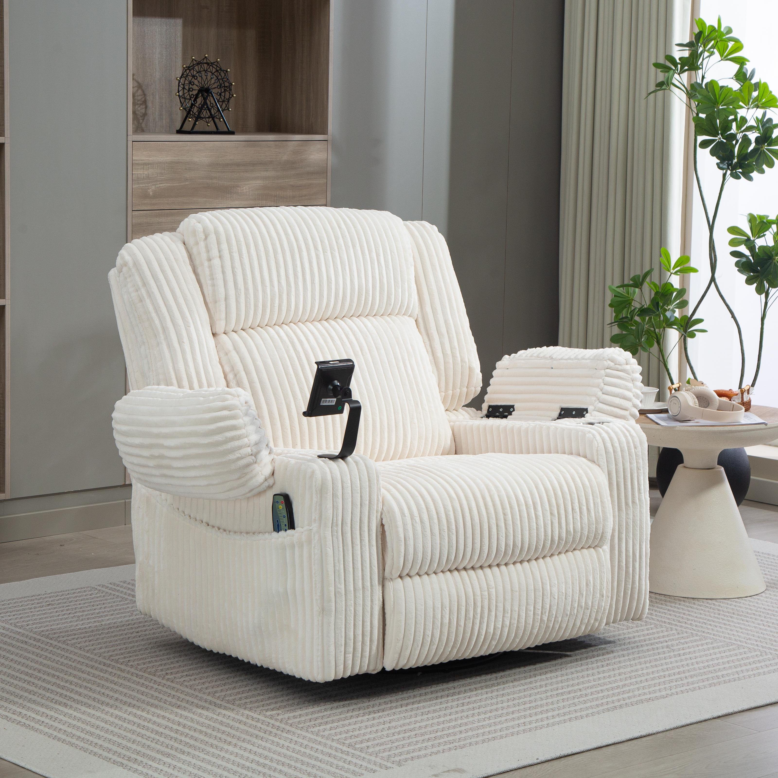 Mercer41 Oversized Dual Motor Power Swivel Rocker Recliner Chair with ...