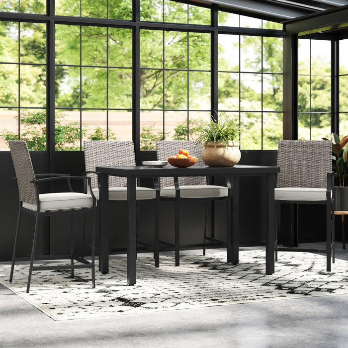 Lark Manor Alyne 4 - Person Rectangular Outdoor Dining Set with ...