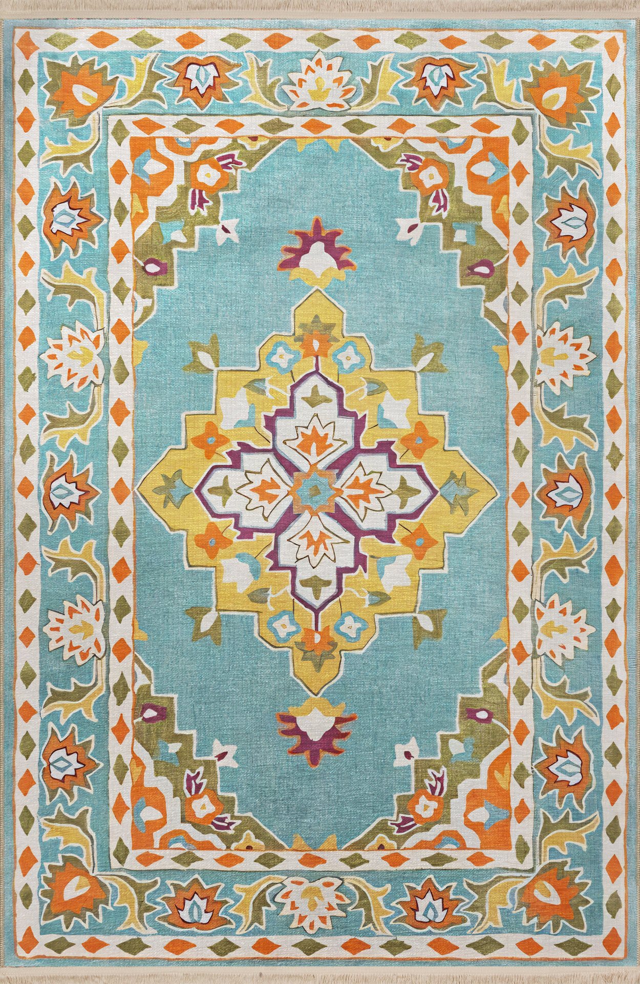 Bloomsbury Market Light-Toned Multi-Colored Traditional Motif Floral ...