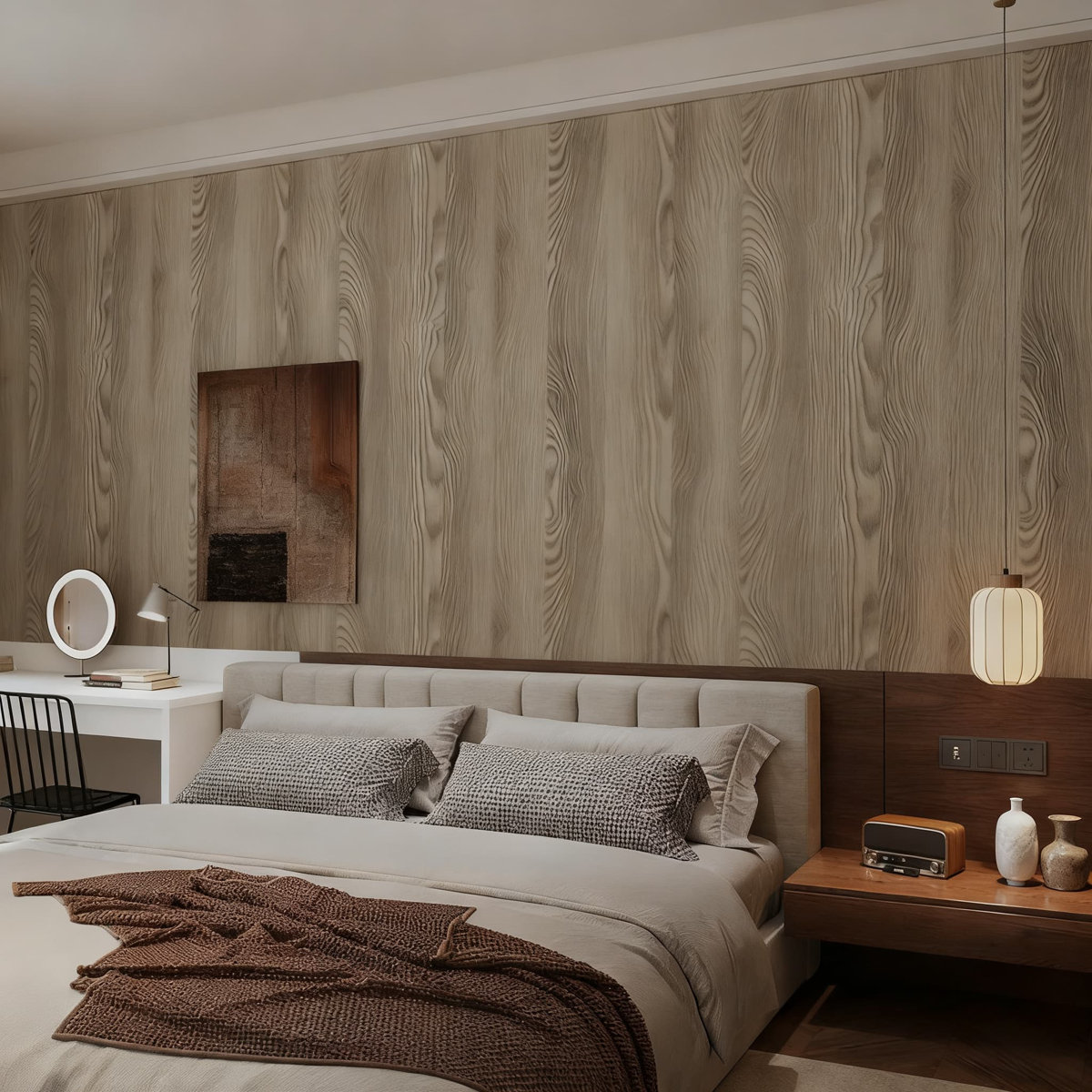 Latitude Run® Oak Wood Grain Peel And Stick Wallpaper Roll - Thick ...