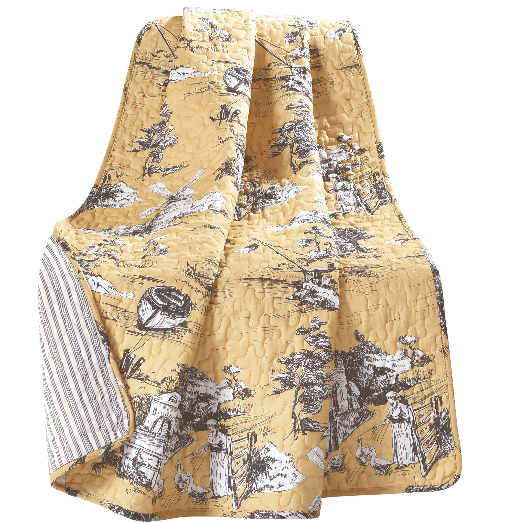 Lush Decor French Country Toile 100% Cotton Throw & Reviews - Wayfair ...