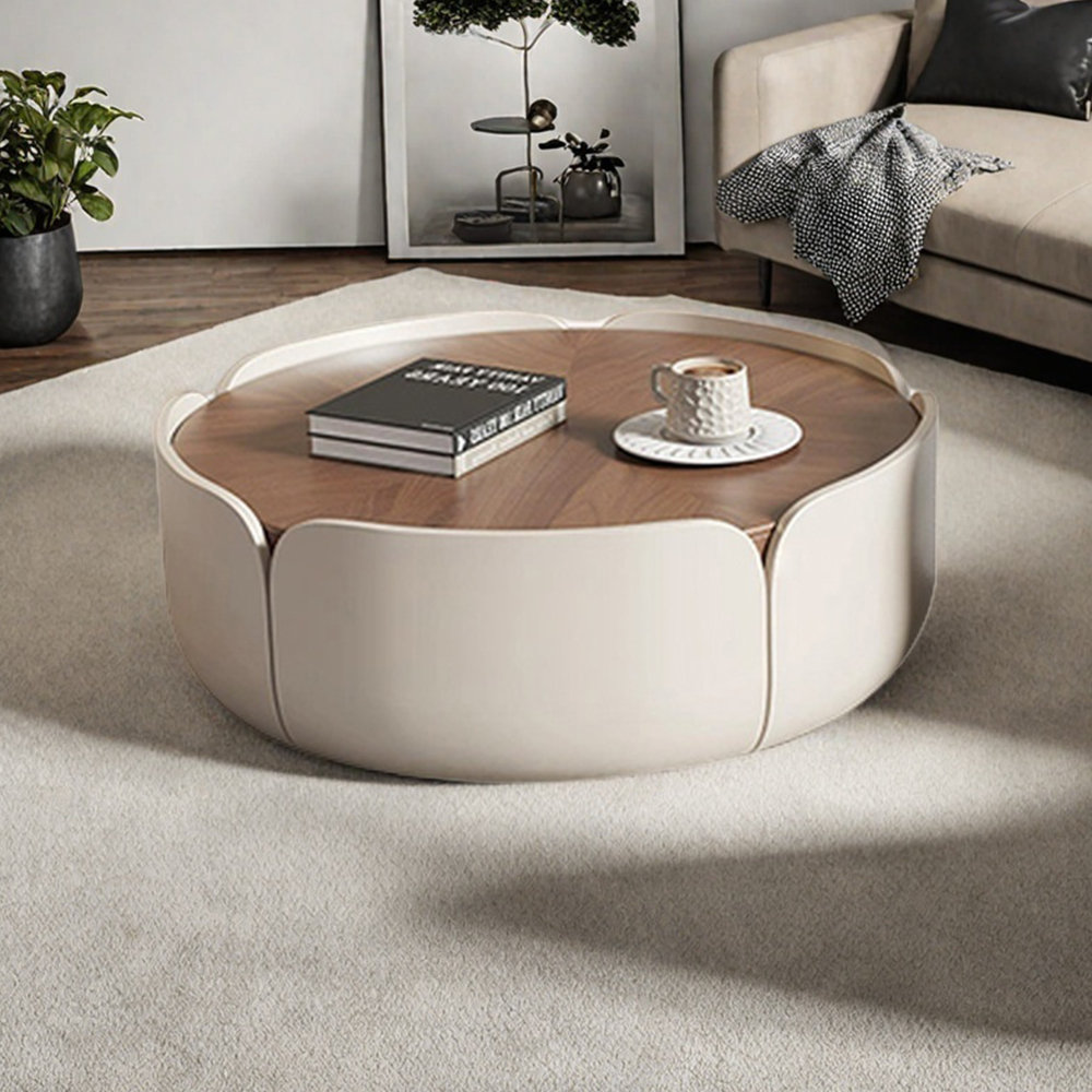 Trentastic Trails Cream wind minimalist petal coffee table | Wayfair