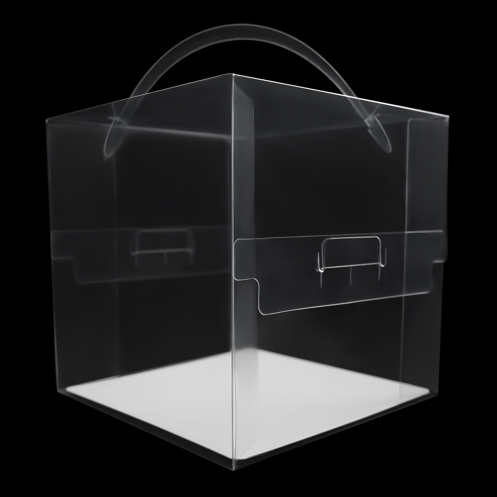 JOYDING 50 Pcs Clear Cake Boxes Square Clear Cake Boxes Cake Carrier ...